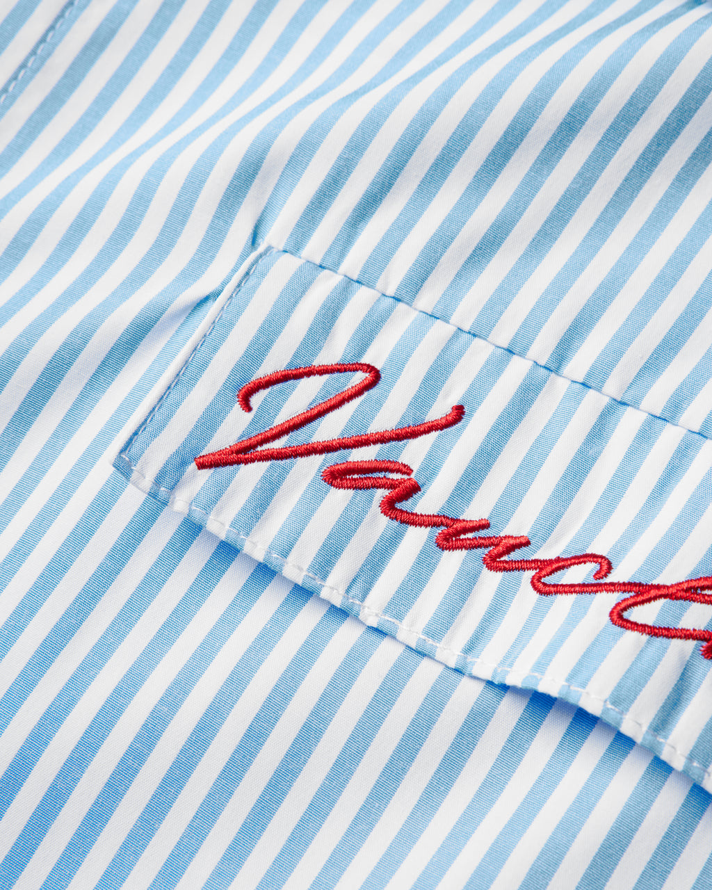 Striped Signature Short Sleeve Shirt - White/Blue – VAUCLUSE STUDIOS